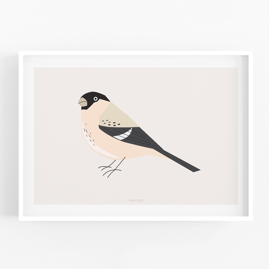 Bird Poster, Blush Print, Modern Nature Print, Garden Bird Print ...