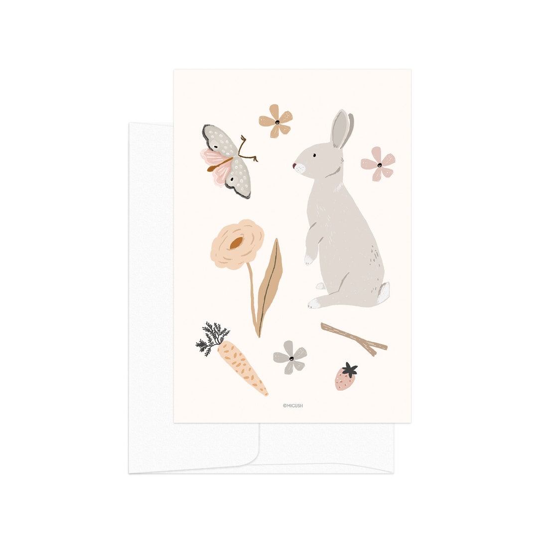 Country Life Rabbit. Slow Living Lifestyle Card - Etsy