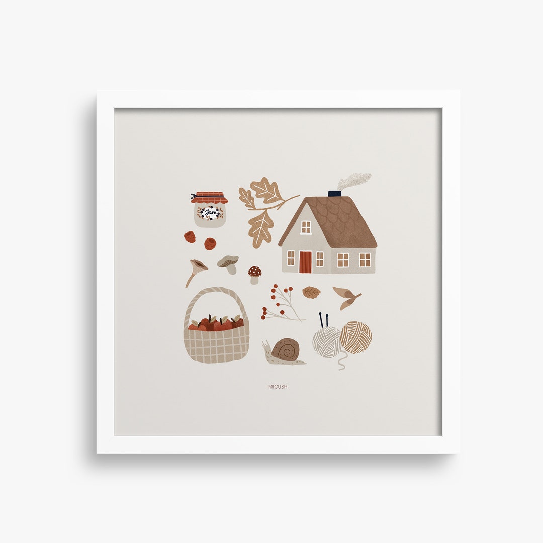 Cottagecore Cozy Home Art Print Fall Design Cottage - Etsy