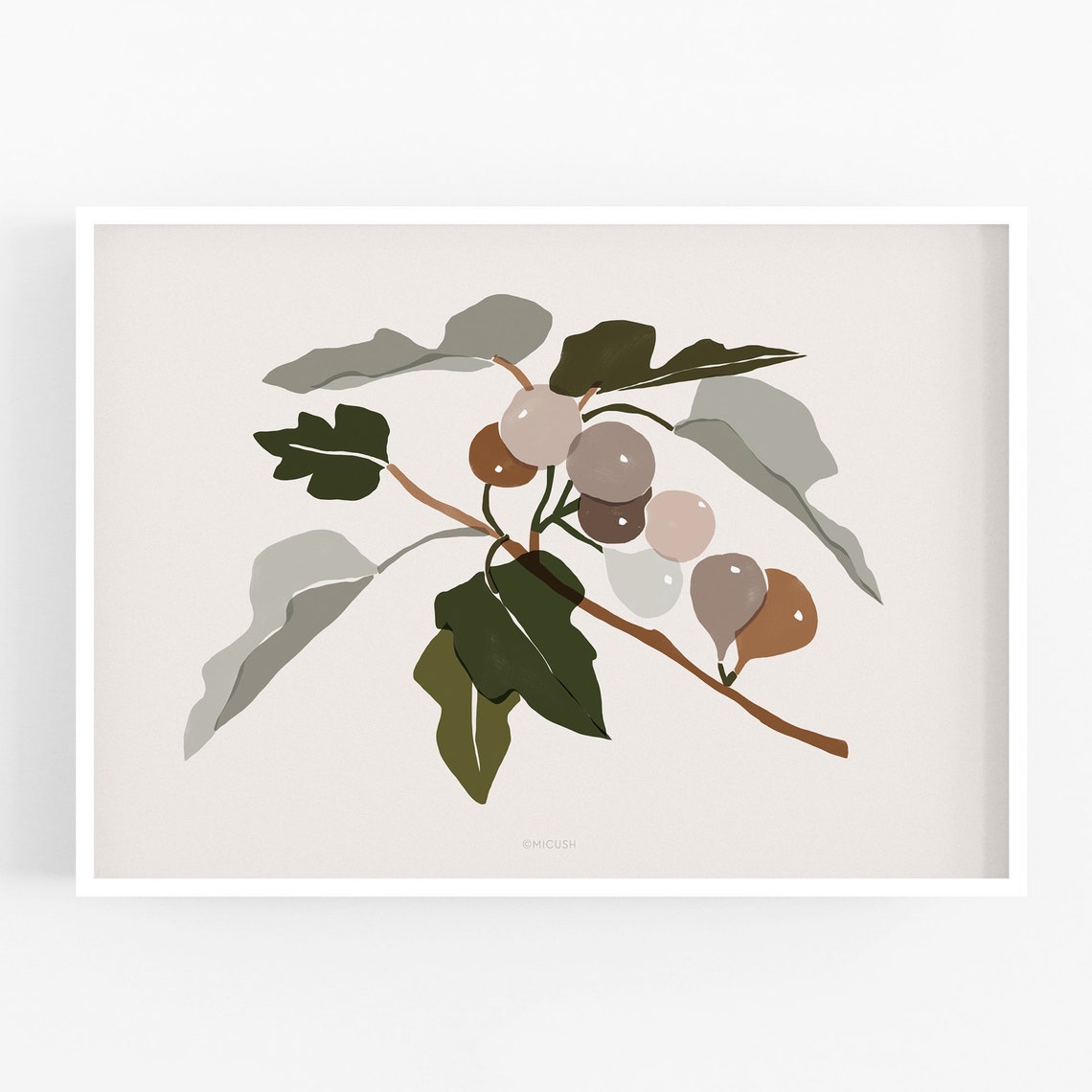 Fig Tree Branch Art Print Harvest Collection Fig Wall - Etsy