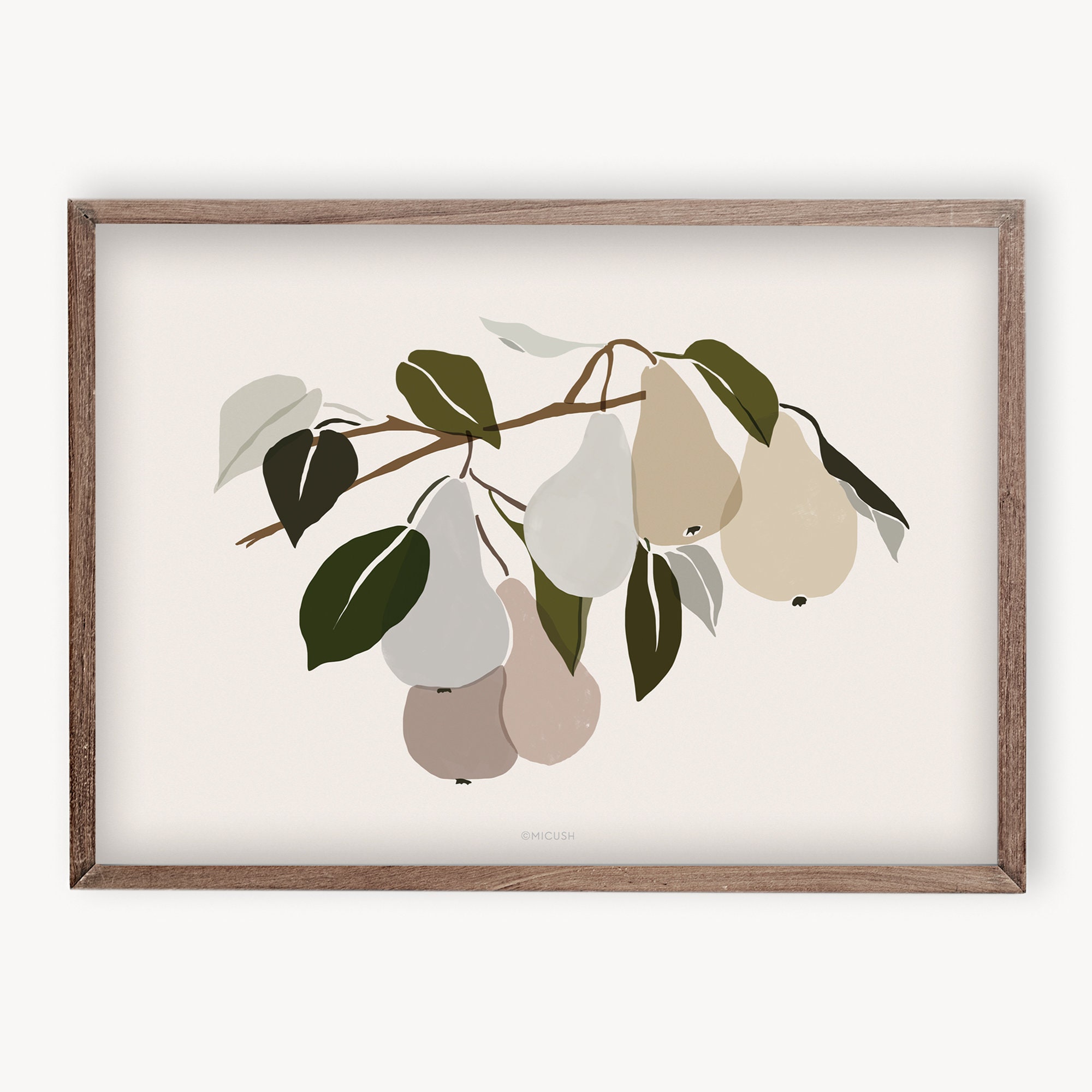 Pears Tree Branch Art Print Harvest Collection Pears wall | Etsy