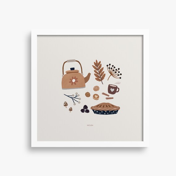 Cottagecore Pie Art Print Fall Design Cottage Core - Etsy