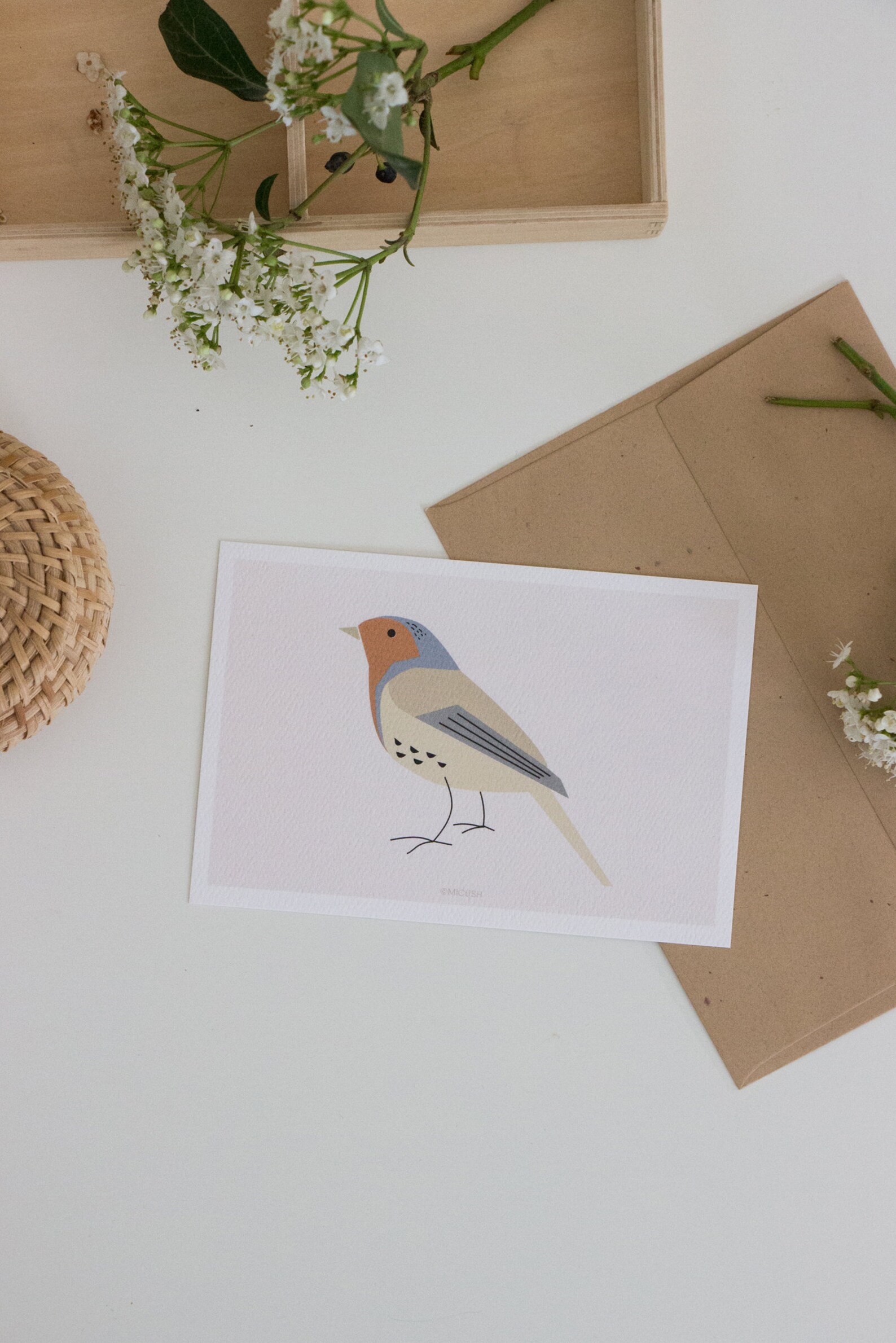 Birds Postcard Set of 4, Modern Birds Print Set - Etsy