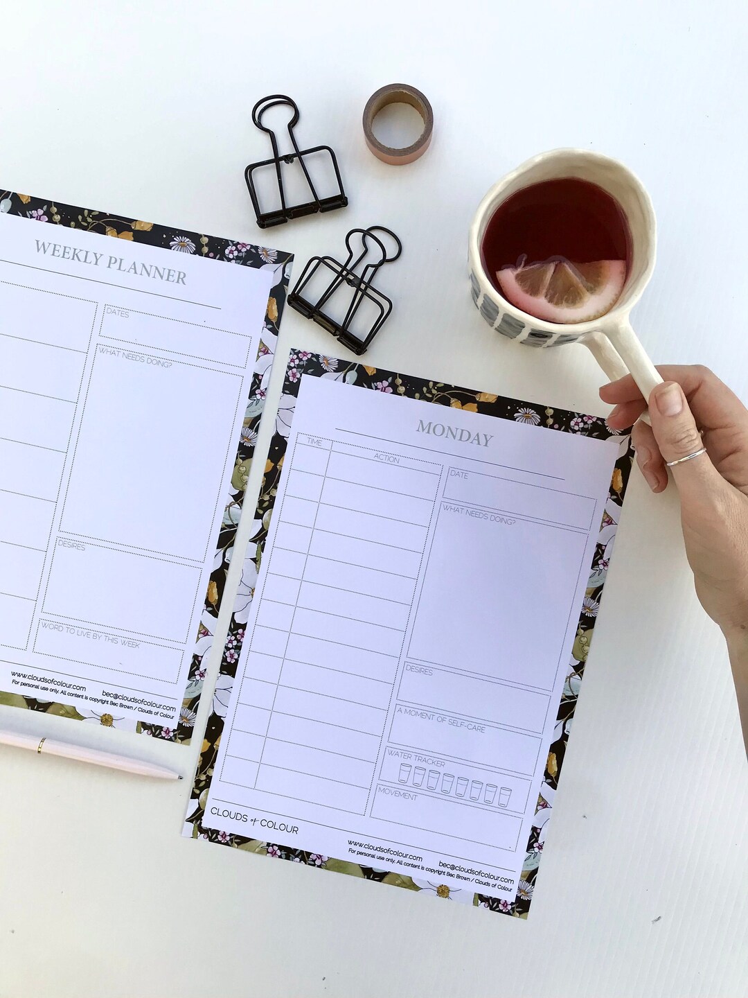 Digital Downloadable, Weekly Planner, Printable, Weekly Schedule, Desk ...