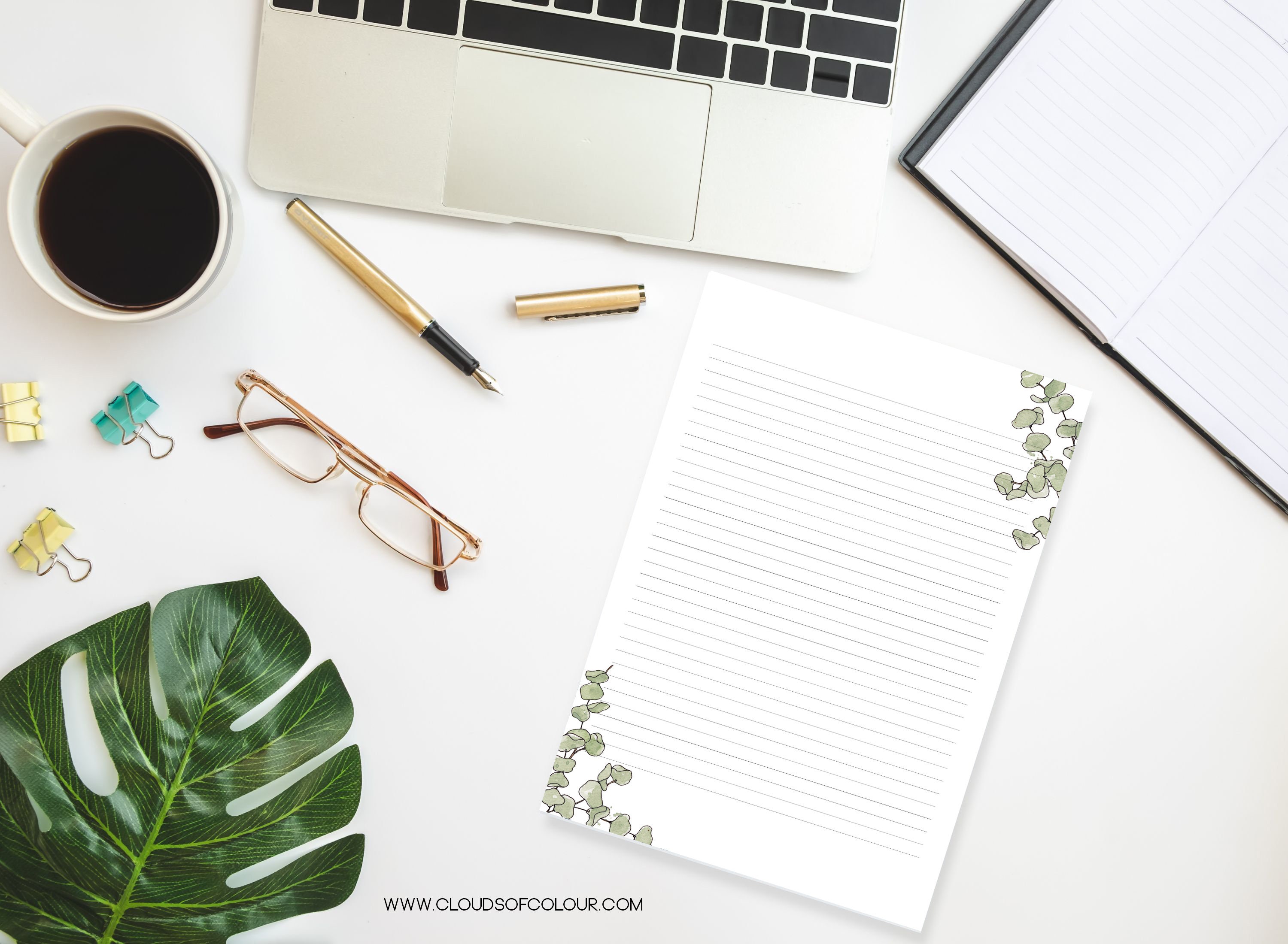 Printable Stationary Note Paper Letter Writing Set Watercolor Simple ...