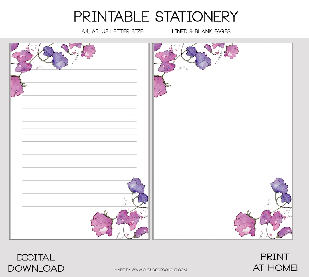 Printable Stationary, Letter Writing Paper, Letter Stationary, Letter ...
