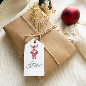 Handdrawn Printable Cute Animal Holiday Gift Tags | Cute Printable Tags ...