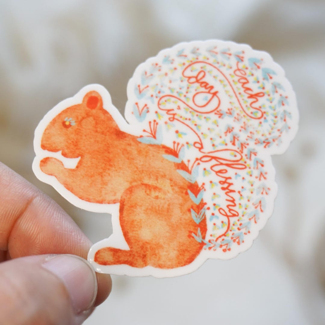 Cute Squirrel Die-cut Sticker | Squirrel Die-cut Sticker ...