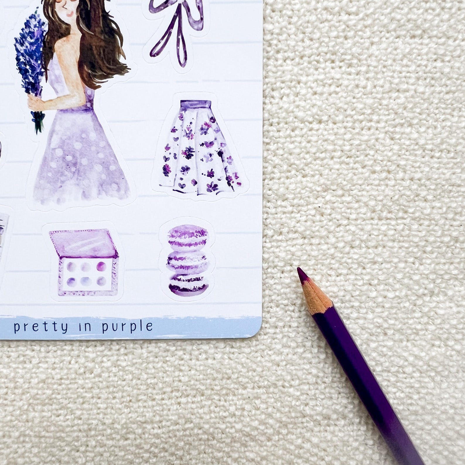 Pretty in Purple A6 Sticker Sheet |journal Sticker Sheet| Purple-themed ...