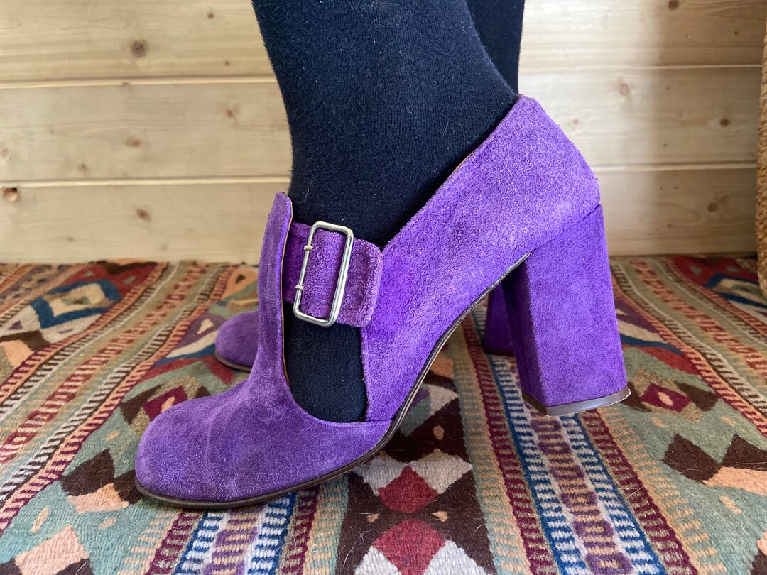 1960s Italian Enricos Made in Florence Italy Purple Suede Mod Shoes ...