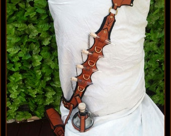 Kit Leather Alchemist's Belt Potion Bandolier Thief Belt Bag and ...