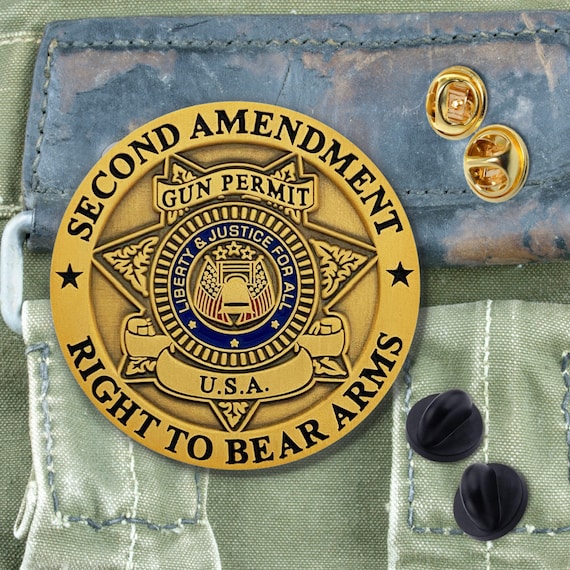 Second Amendment Right To Bear Arms Pin Antique Gold Biker | Etsy