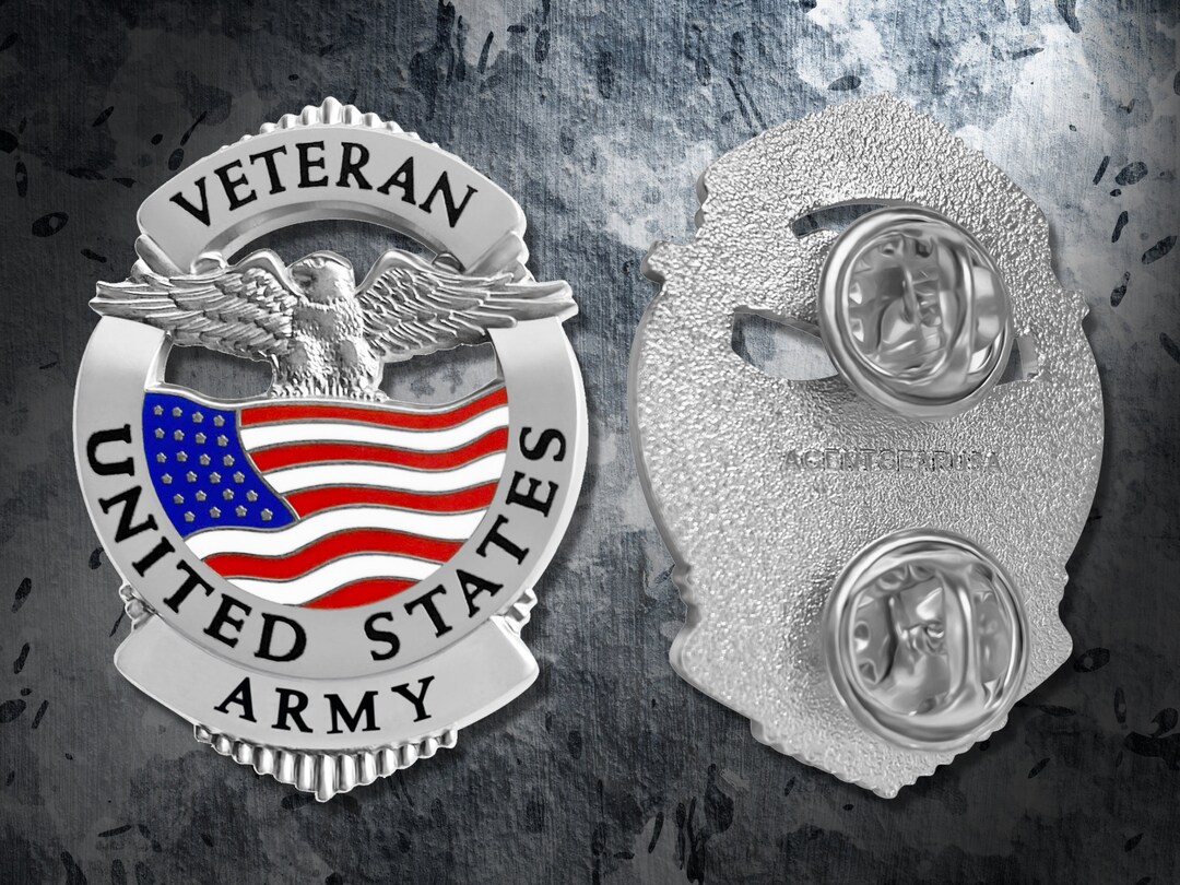 Army Veteran Pin - USA Military - Silver Lapel Pin - Etsy