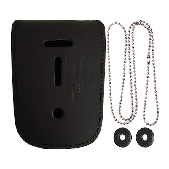 Leather Badge Holder on Chain Law Enforcement Badge Holder | Etsy