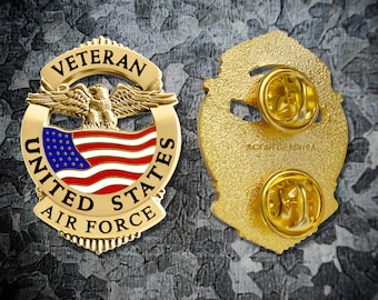 Navy Veteran Pin US Military Lapel Pin Badge Gold Tone | Etsy