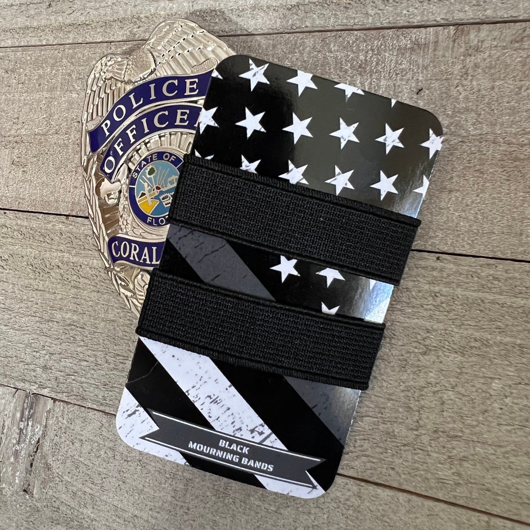 Mourning Bands for Badges - Black Elastic Cloth Bands for Law ...