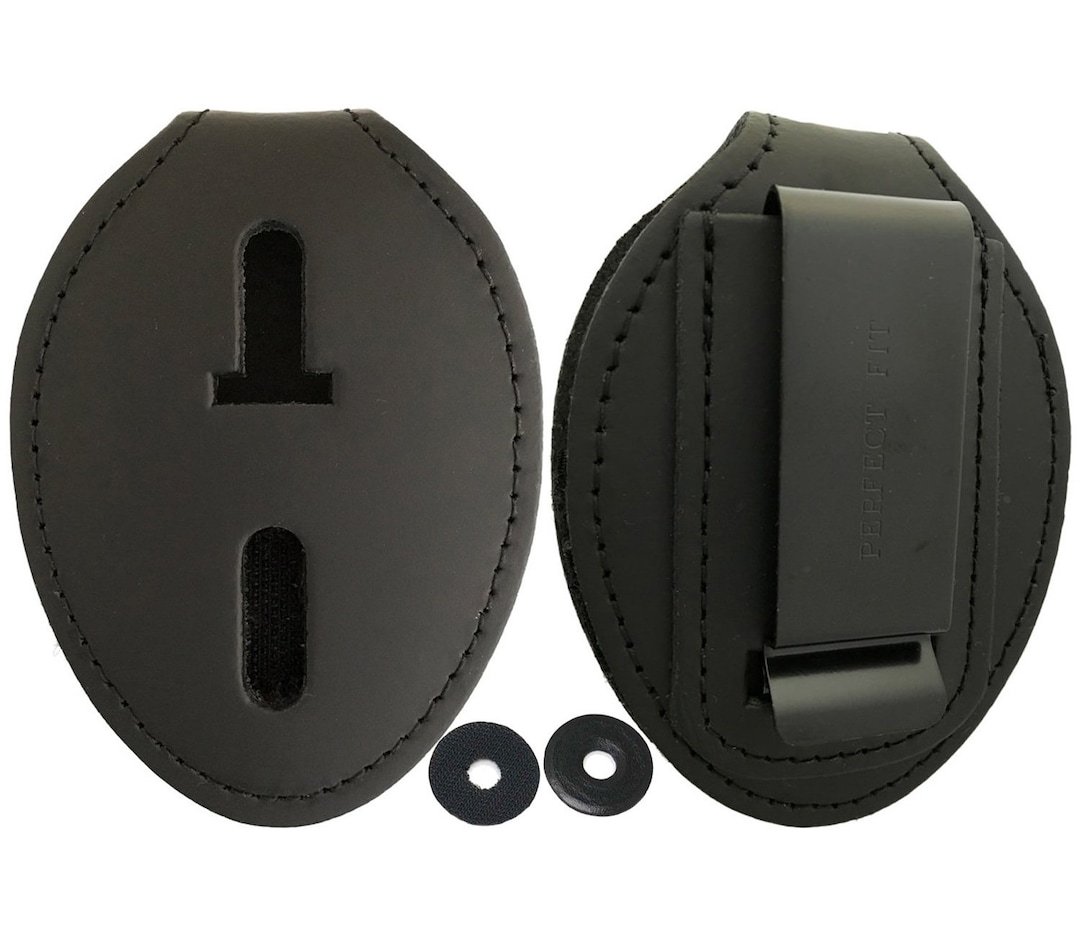 Oval Police Badge Shield Holder With Belt Clip and Neck Chain Use - Etsy