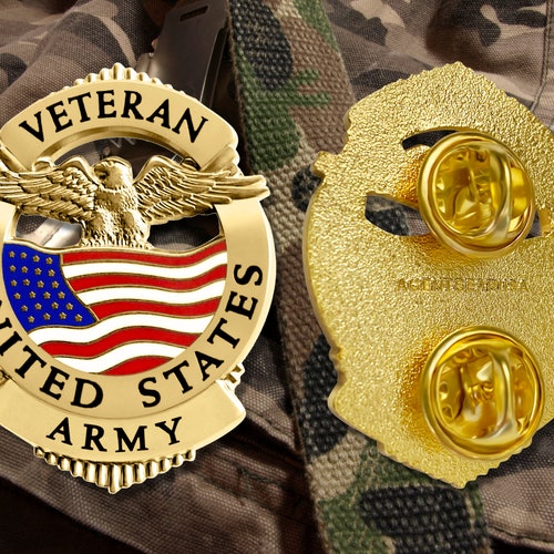 Veteran Army Pin USA Military Enamel Lapel Pin Collectible - Etsy
