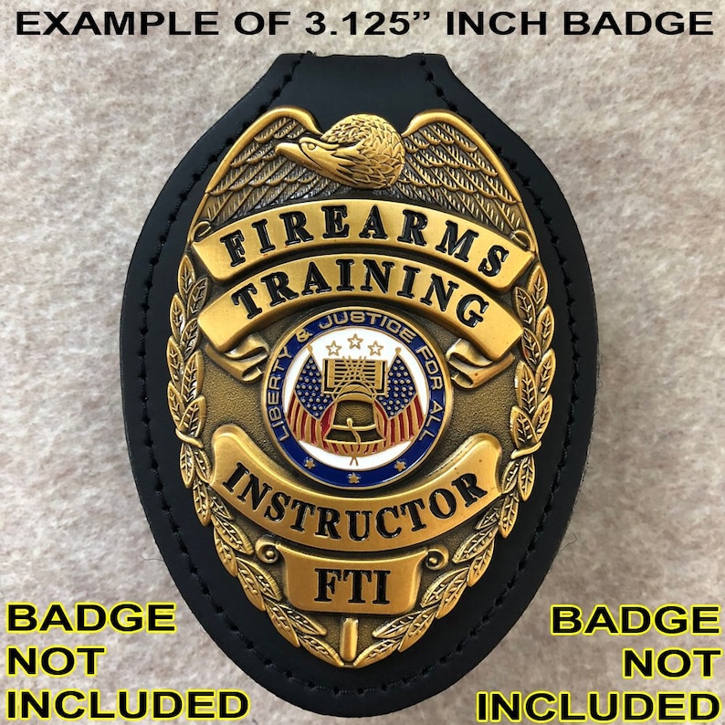 Oval Police Badge Shield Holder With Belt Clip and Neck Chain Use - Etsy