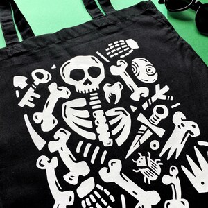 Skeleton Tote Bag. Skeleton Bag. Skull Tote Bag. Halloween Tote Bag ...