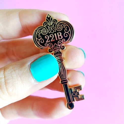 Sherlock Holmes Enamel Pin. 221b Baker Street Enamel Pin. Key - Etsy