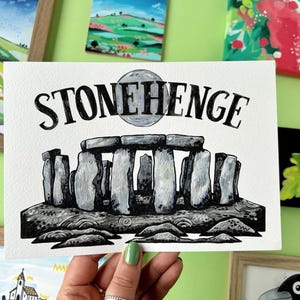 Stonehenge Print. Stonehenge Painting. Standing Stones. Stone Circle ...