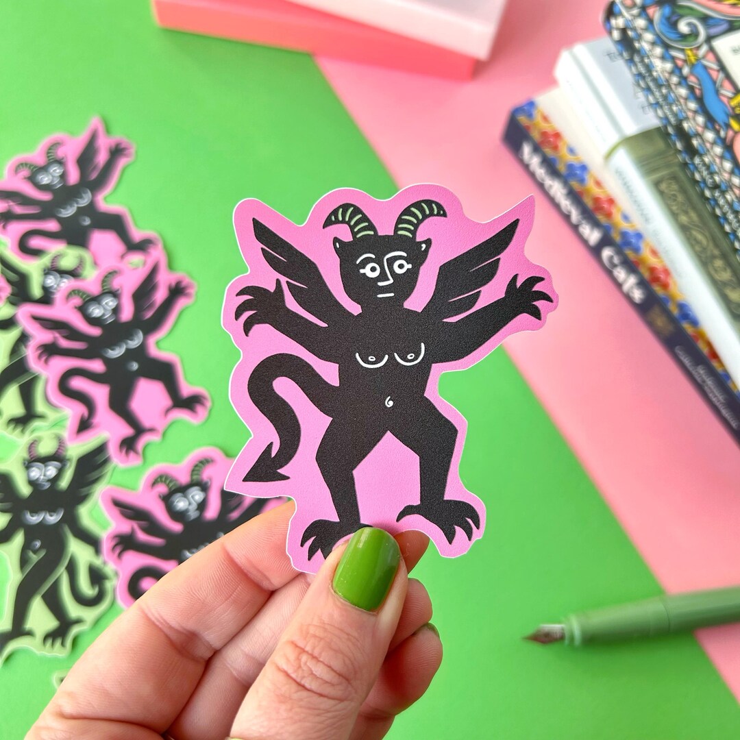 Pink Devil Sticker. Boobie Devil Sticker. Cute Devil Sticker. 18th ...