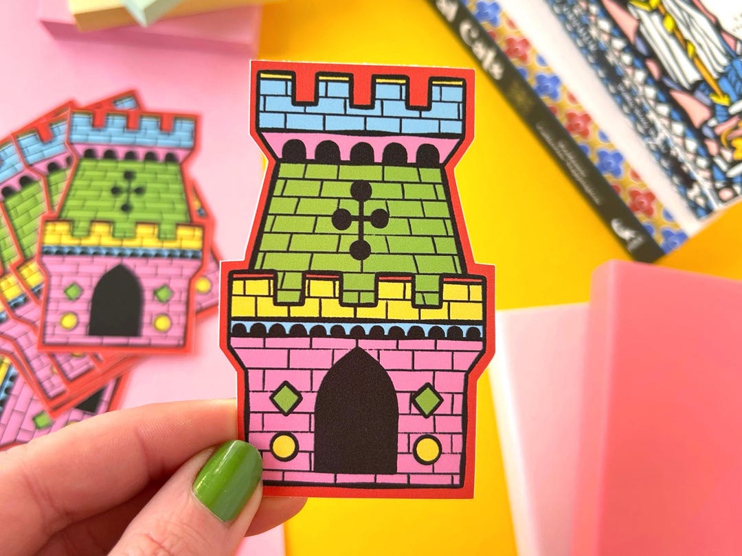 Medieval Castle Colourful Sticker. Medieval Tower Sticker. Medieval ...