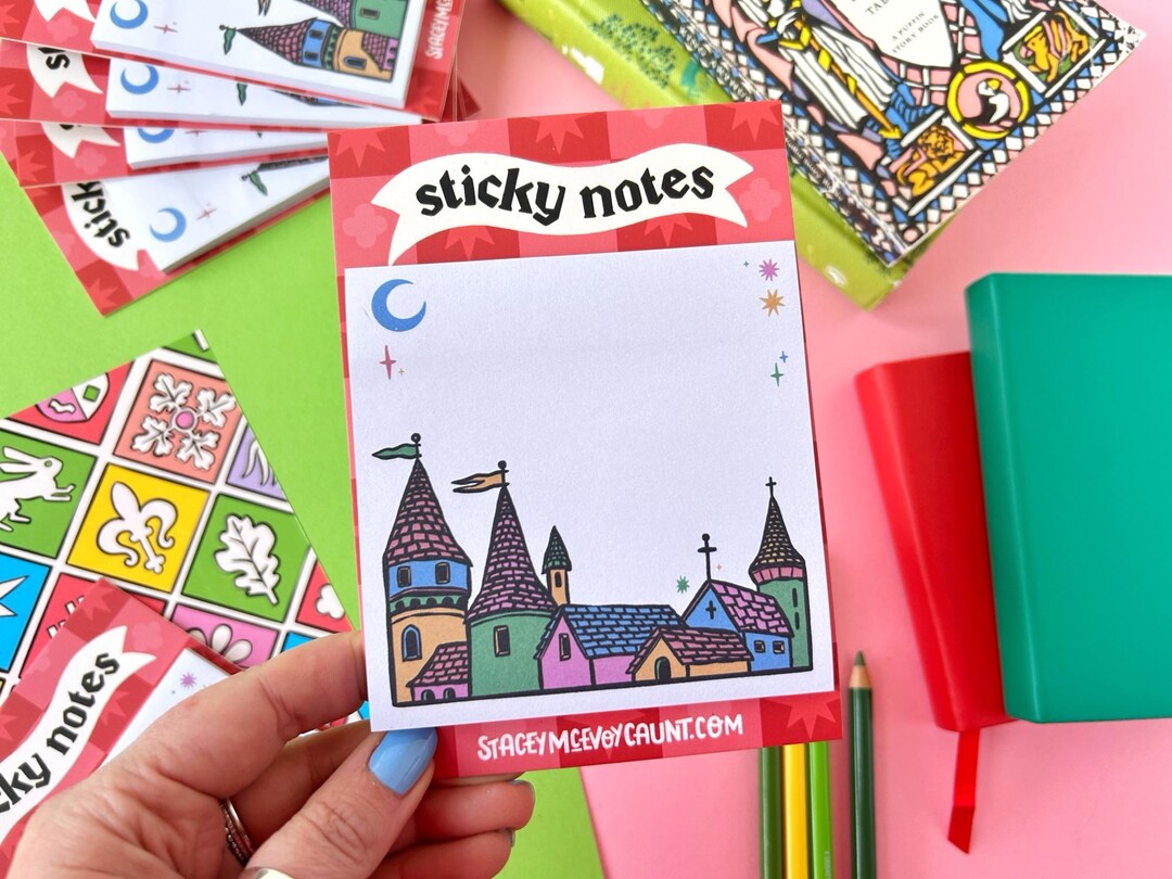 Medieval Castle Sticky Notes Memo Pad. Medieval Stationery. - Etsy