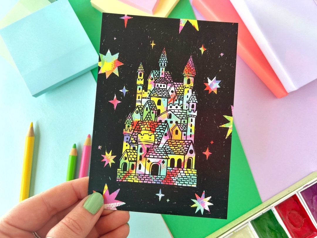 Medieval Castle Postcard. Medieval Art. Castle Postcard. Village ...