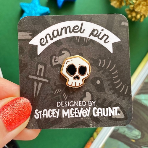 Skull Enamel Pin. Skeleton Enamel Pin. Horror Enamel Pin Folk - Etsy