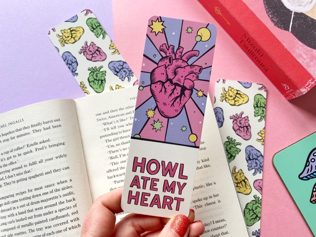 Heart Bookmark. Ate My Heart Bookmark. Anatomical Heart Bookmark ...