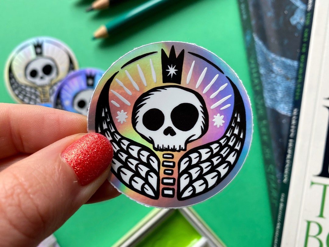 Winged Skull Sticker. Gravestone Sticker. Skull Sticker. Skeleton ...