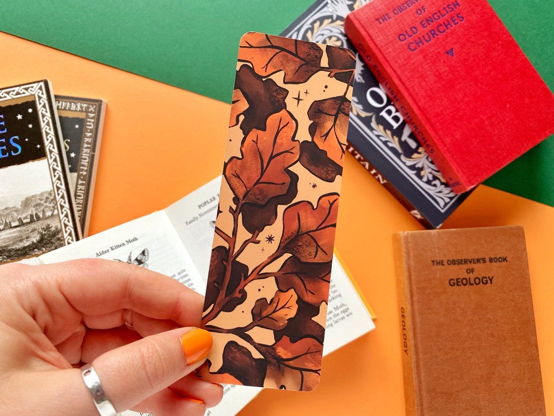 Autumn Leaves Bookmark. Fall Bookmark. Autumnal Bookmark. Halloween ...