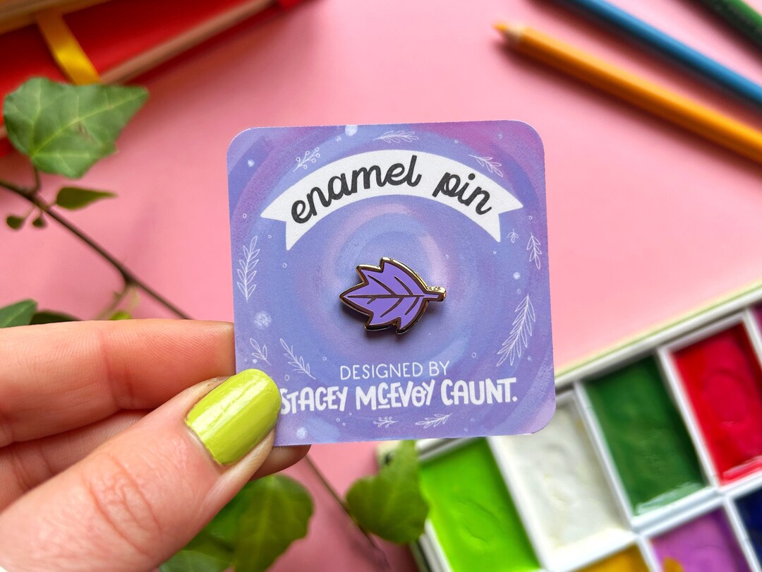 Mini Lilac Leaf Enamel Pin. Purple Leaf Enamel Pin. Leaf Pin. Leaf ...