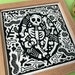 Archeology Skeleton Lino Cut Print. Skeleton Lino Print. Bugs and Bones ...