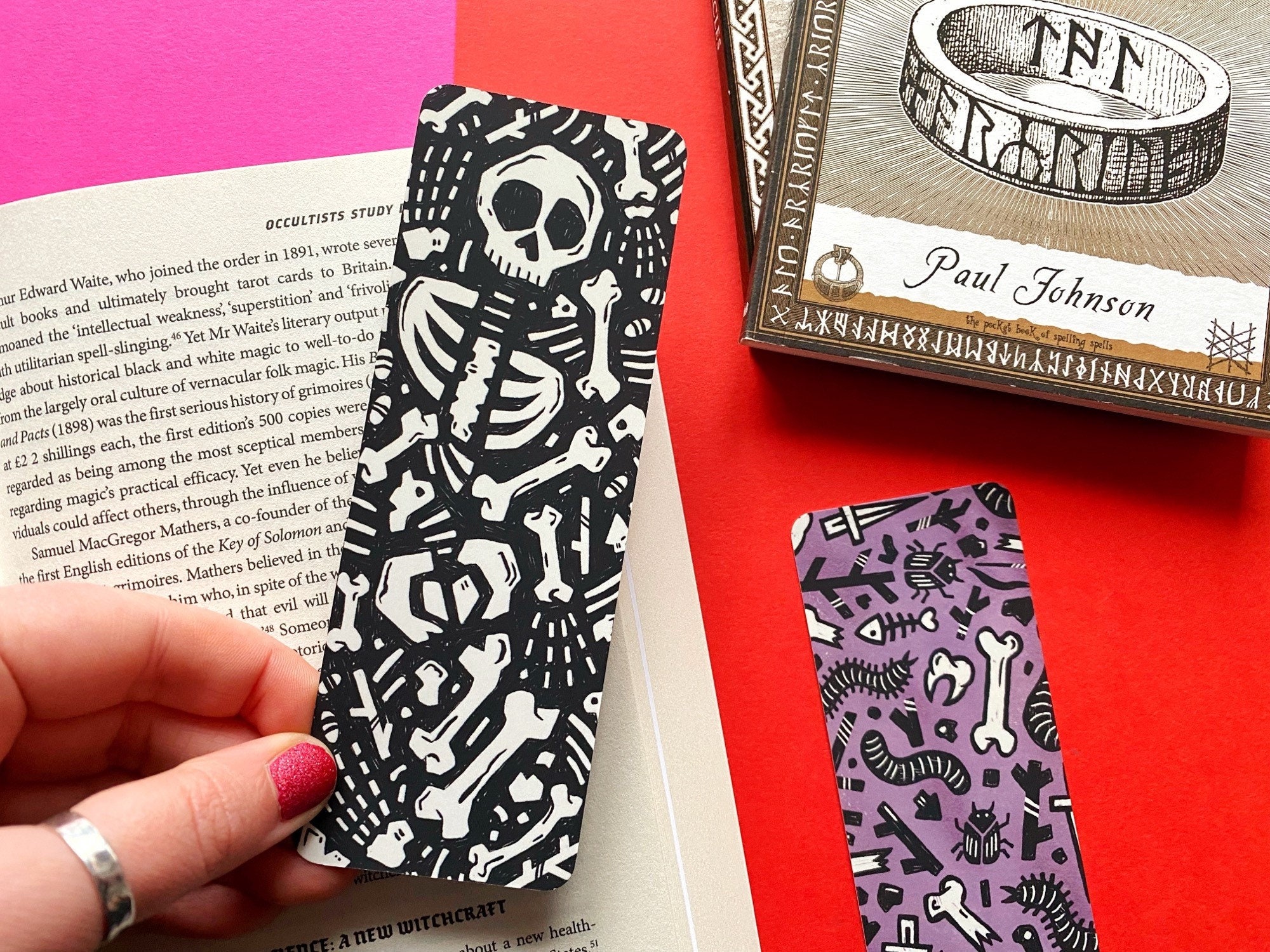 Skeleton Bookmark. Archeology Bookmark. Folk Horror Art. Skull - Etsy
