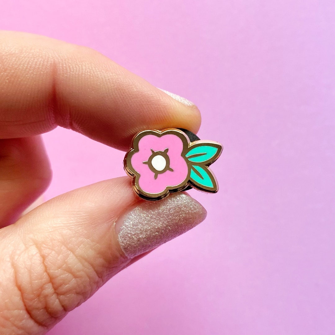 Pastel Pink Flower Enamel Pin. Daisy Enamel Pin. Flower Pin. Floral ...