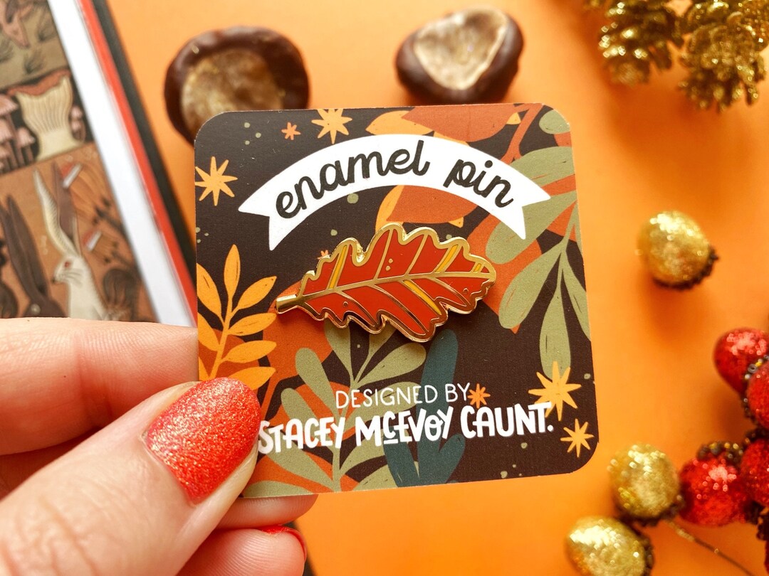 Autumn Leaf Enamel Pin. Halloween Enamel Pin. Autumn Enamel Pin. Fall ...