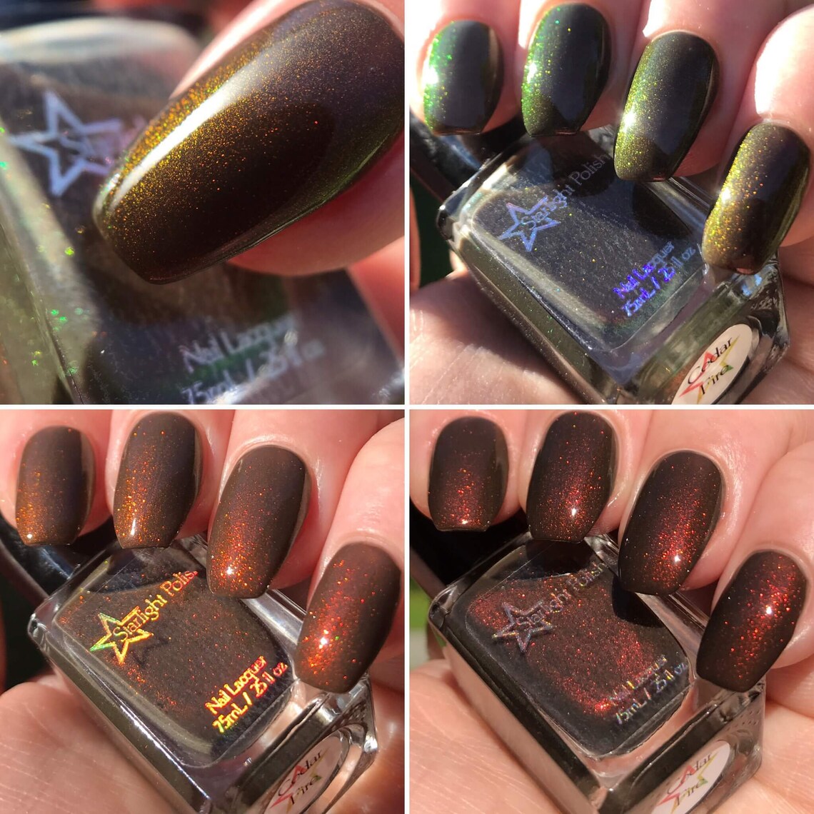 Cedar Fire Murky Brown Color Shifting Polish Red to Green | Etsy