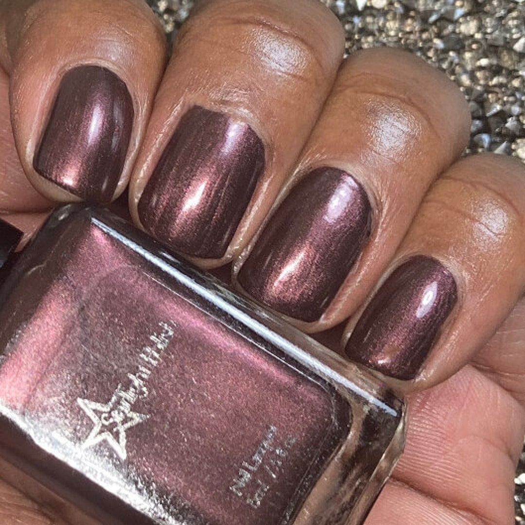 Shadow Ruby - Dark Red Shimmer Polish, Burgundy, Indie Nail Lacquer ...