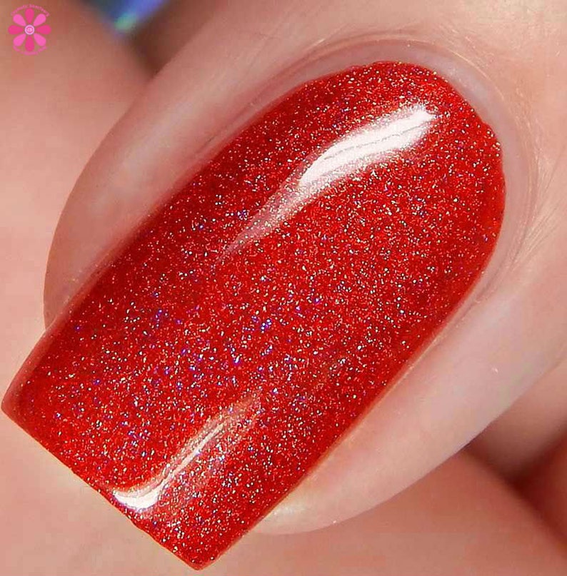 Holly Berry - Red Holographic Polish, Winter Holodays, Holo Indie Nail ...