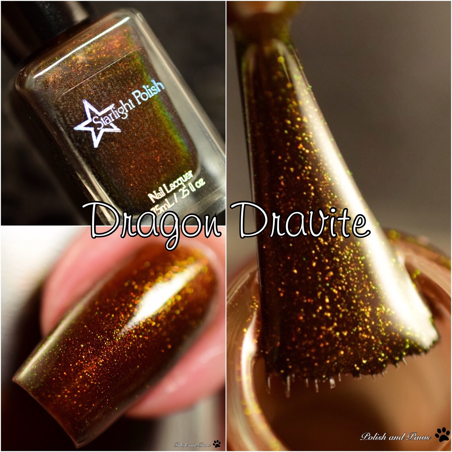 Dragon Dravite - Brown Color Shifting Polish, Gold to Green Shimmer ...