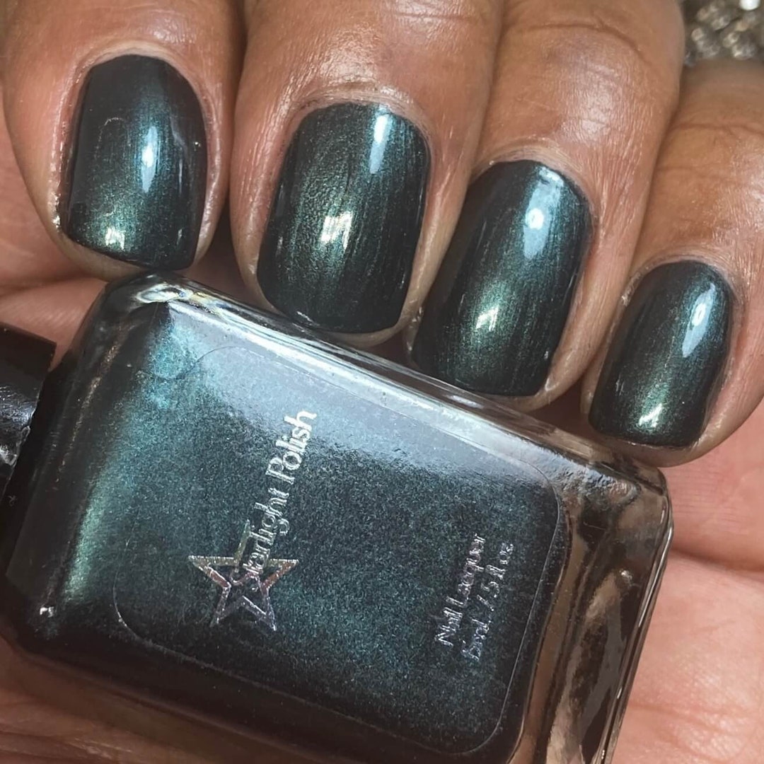 Shadow Emerald - Dark Green Shimmer Polish, Indie Nail Lacquer ...