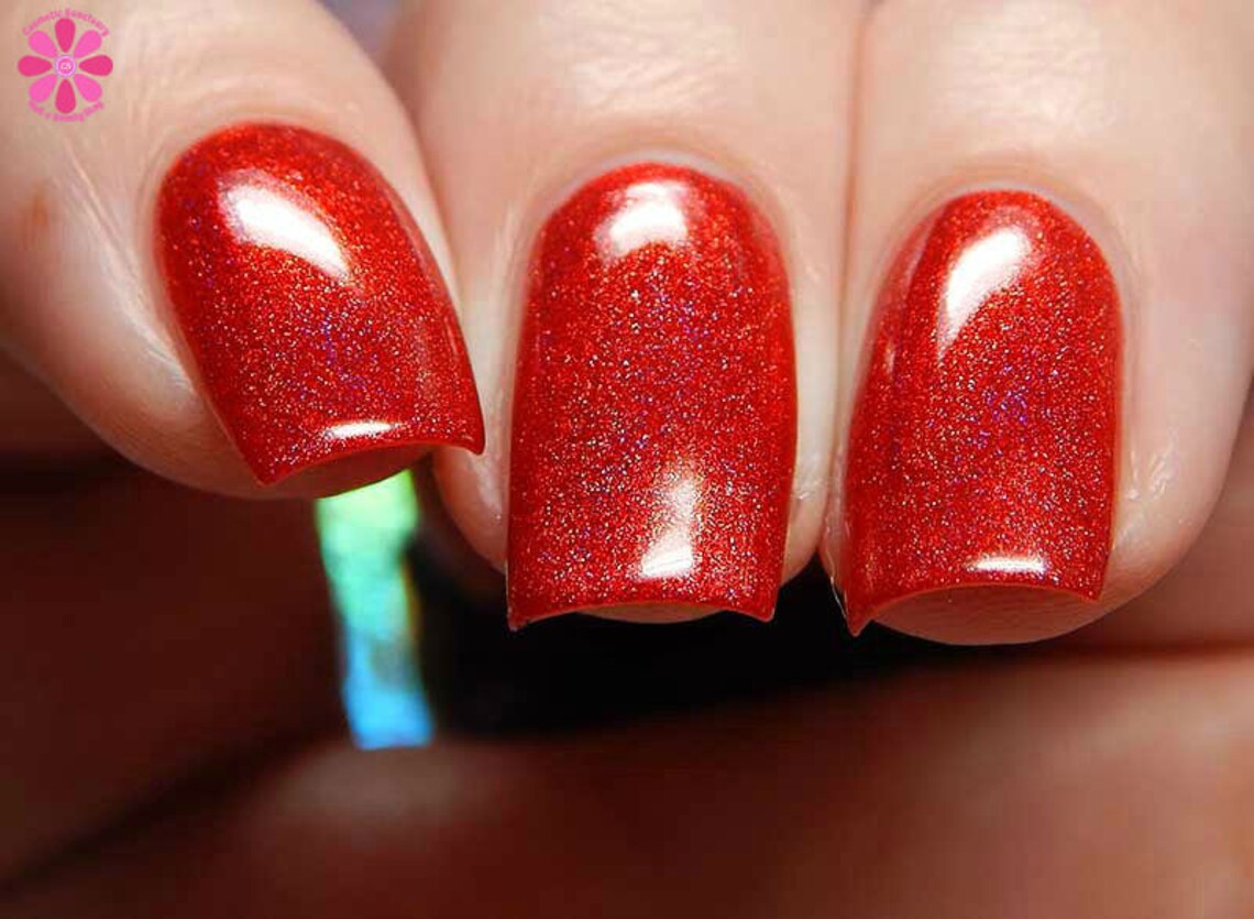 Holly Berry Red Holographic Polish Winter Holodays Holo - Etsy