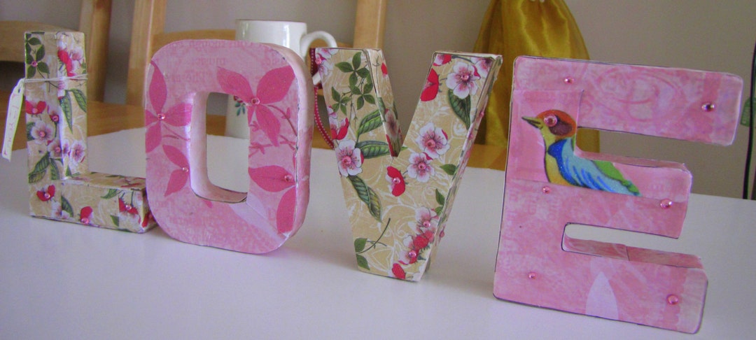 Decoupaged Letter Signs - Etsy