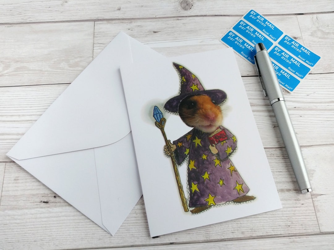 Wizard Hamster Card Fantasy Merlin Magic Magician Greetings - Etsy UK