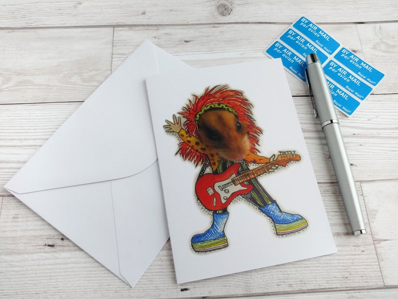 Rockstar Hamster Card Rock and Roll Music Musician Glam - Etsy UK