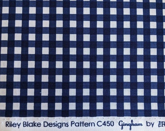 Blue Check Fabric - Etsy