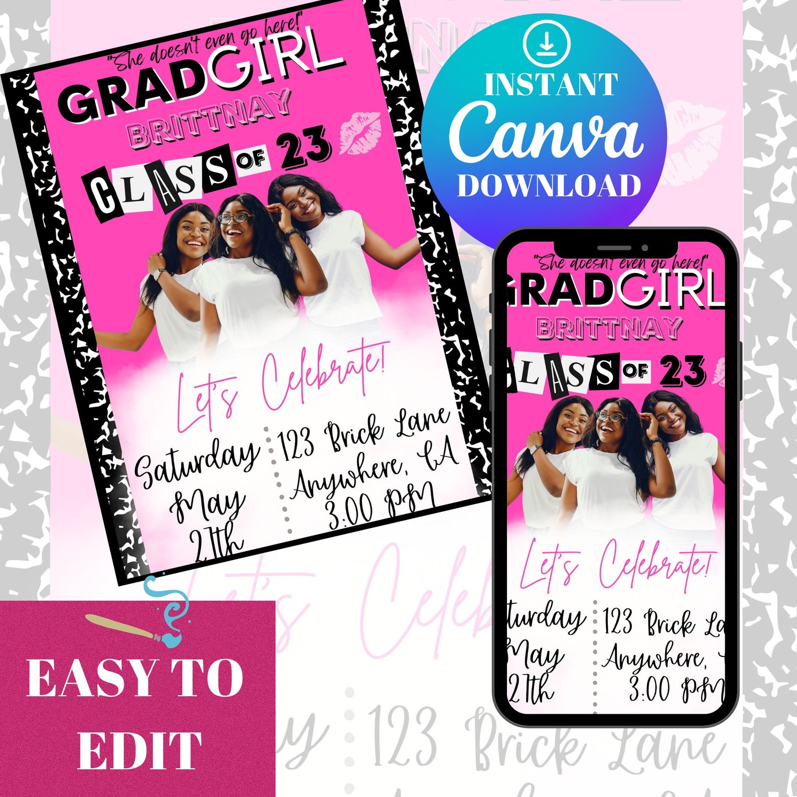 Graduation Party | Graduation Flyer | Editable Template | Canva Design ...
